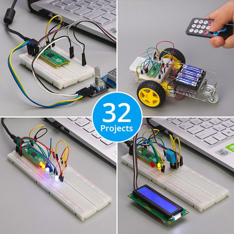 Kit RaspberryPi PICO con 32 Modulos - Curso de Robotica